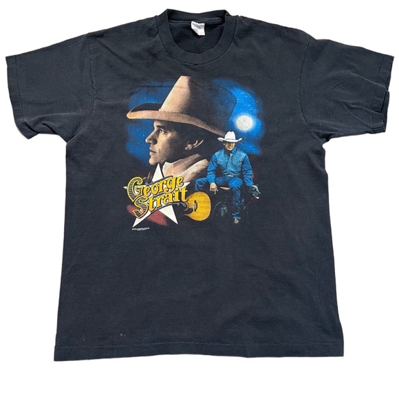 Vintage | Shirts | Vintage George Strait 994 Concert T Shirt Black ...